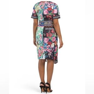 Dalia Macphee | Dresses | Last Chancedalia Macpheefloral Border Print Wrap Front Midi Dress ...